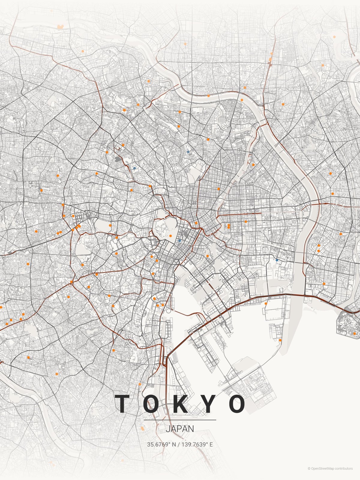 Minimalistic City Map Posters